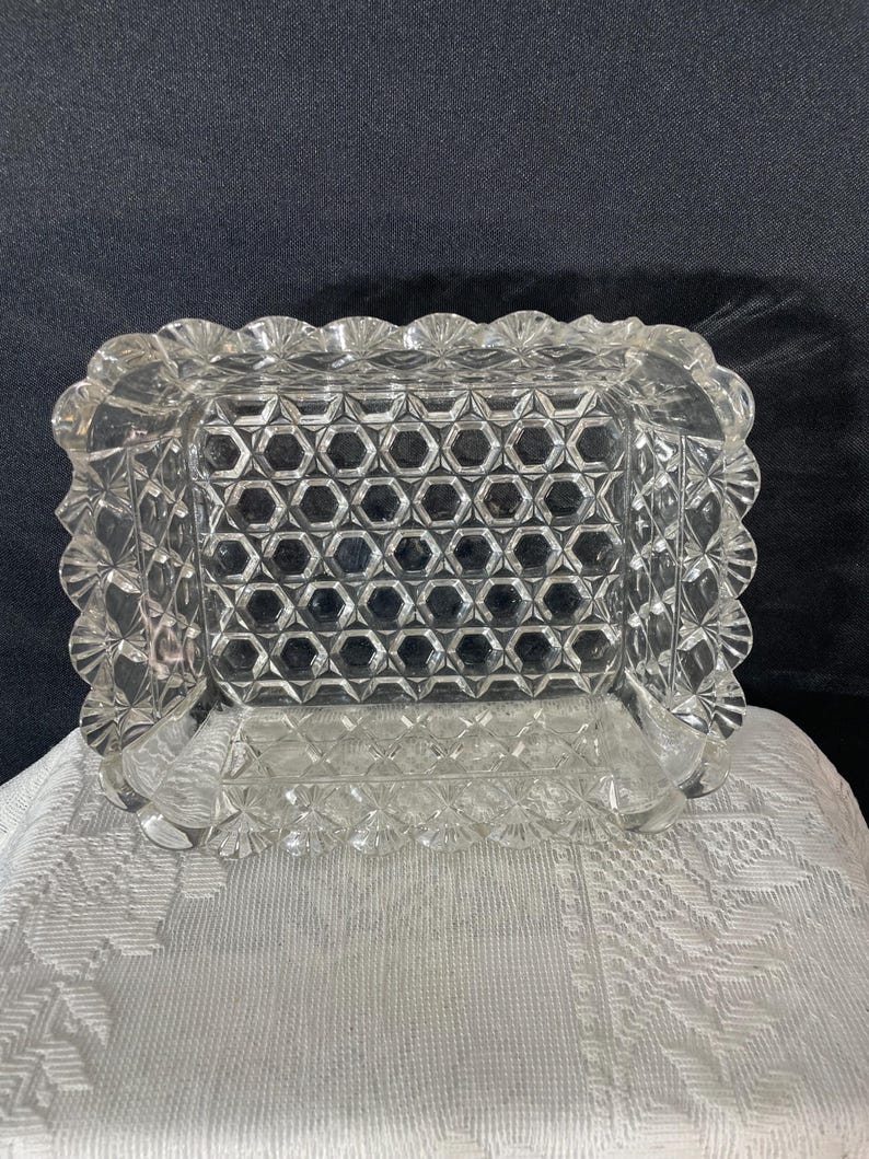 Vintage Manganese Early American Pattern Glass Rectangular Dish Deep ...