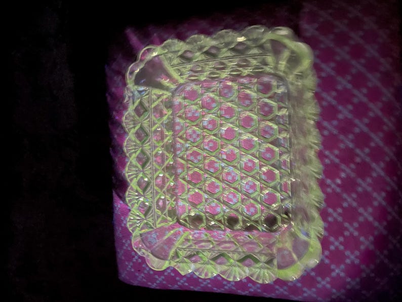 Vintage Manganese Early American Pattern Glass Rectangular Dish Deep ...