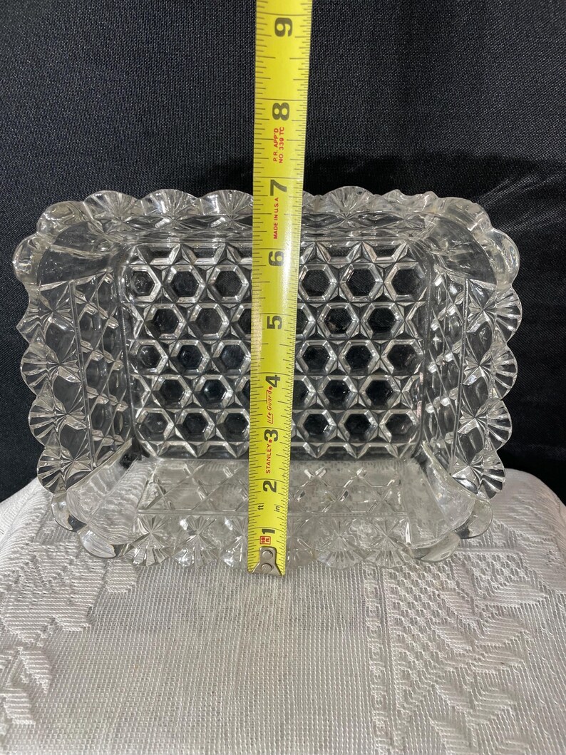 Vintage Manganese Early American Pattern Glass Rectangular Dish Deep ...