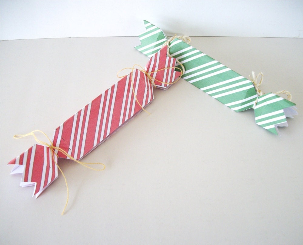 Printable Christmas "cracker" Shape Gift Box Favor Boxes Green ...