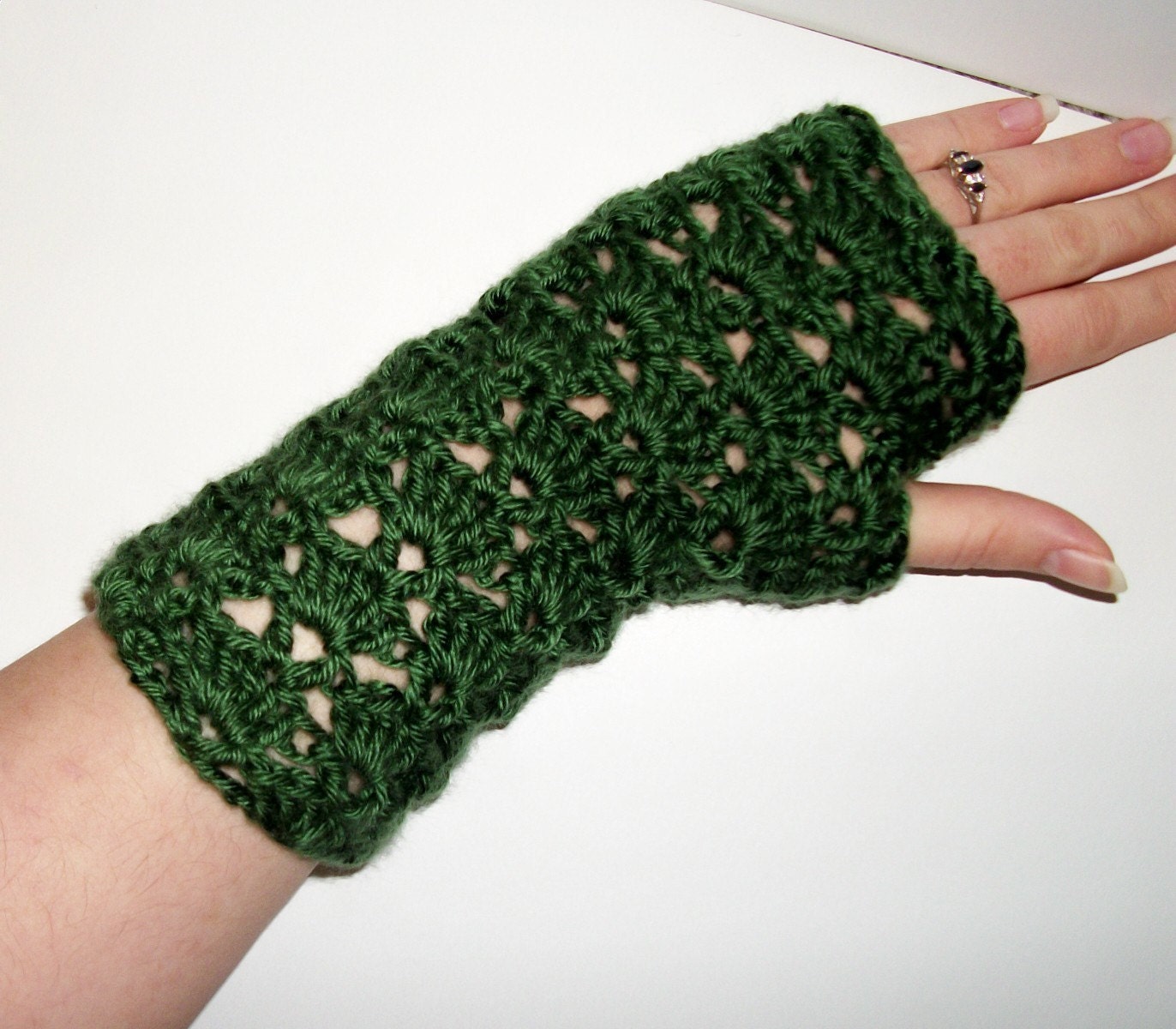 PDF Gloves Crochet Pattern Lace Shell Fingerless Gloves - Etsy