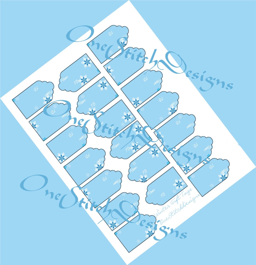 Christmas Printable Gift Tags Blue Snowflakes Christmas Gift Tag Winter ...