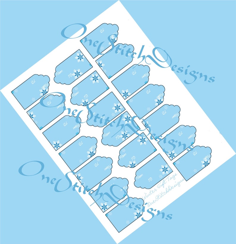 Christmas Printable Gift Tags Blue Snowflakes Christmas Gift Tag Winter ...