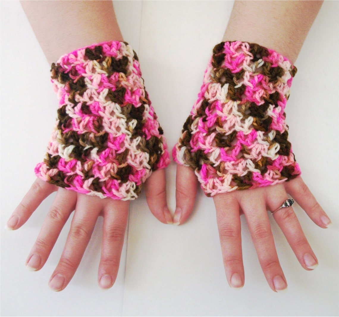 PDF Crochet Pattern Lace Fingerless Gloves Pattern Split DC - Etsy