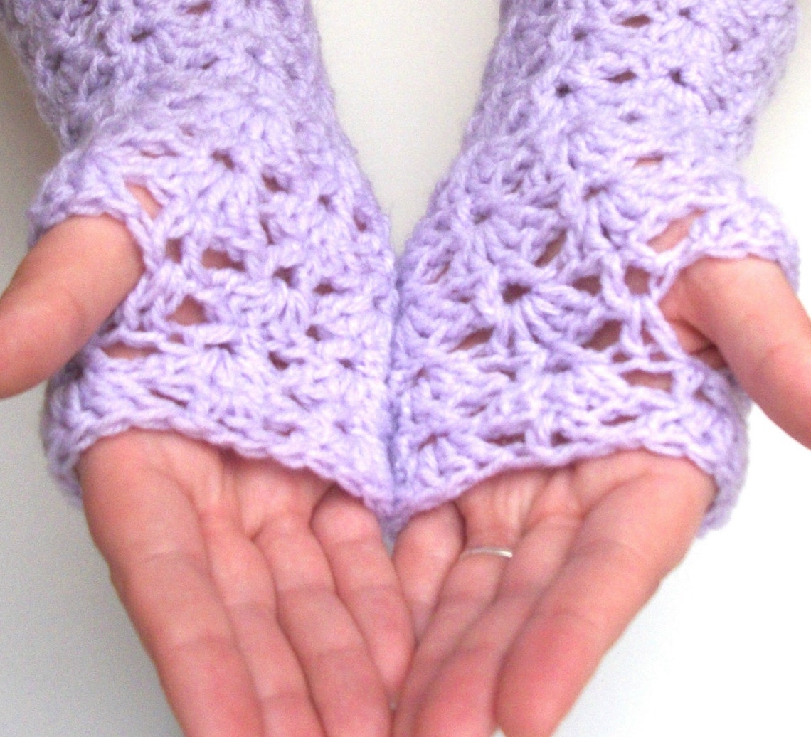 PDF Crochet Pattern: Elbow Length Lace Fingerless Gloves Long Opera ...