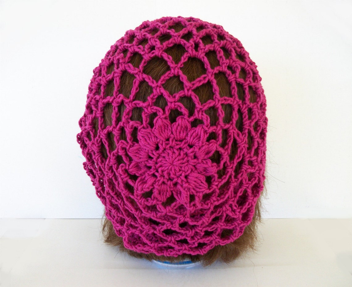 Crochet Pattern: Fishnet Lace Slouch Hat Diamonds and Flower Instant ...