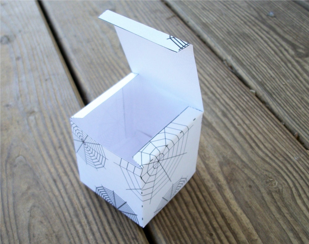 DIY Halloween Printable Cube Favor Box Goth Wedding Favor Box Gothic ...