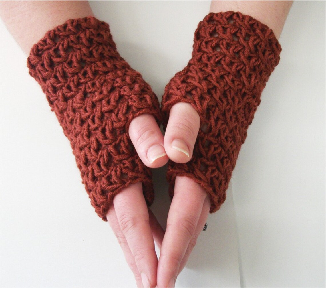 PDF Crochet Pattern Lace Fingerless Gloves Pattern Split DC - Etsy