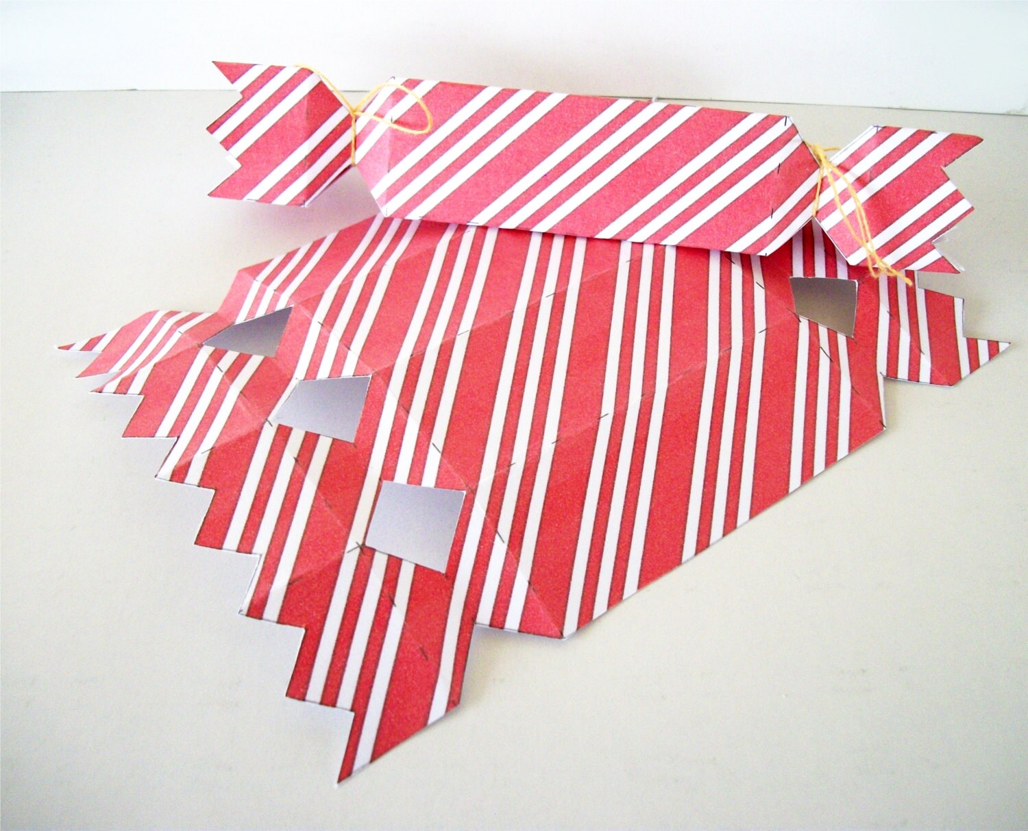 Printable Christmas "cracker" Gift Box Favor Boxes Red Peppermint - Etsy