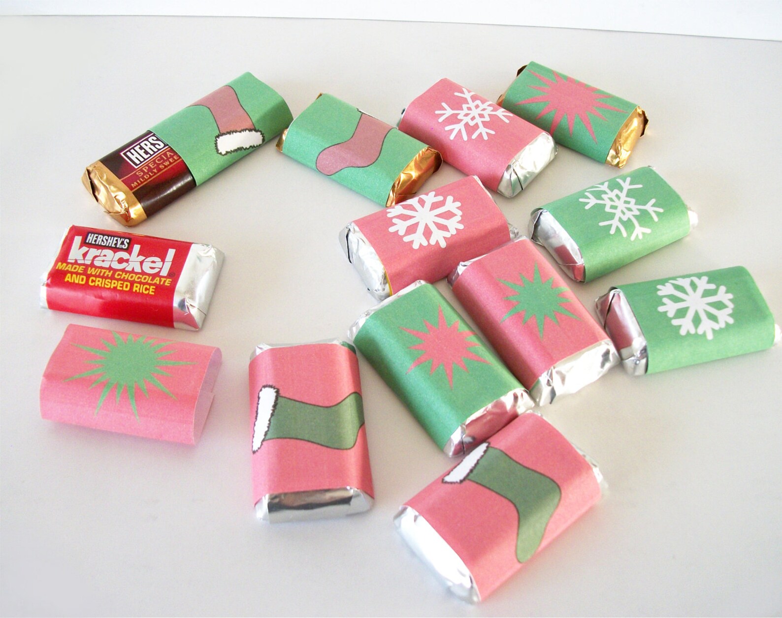 Christmas Printable Christmas Mini Candy Bar Wrappers Red and Green ...