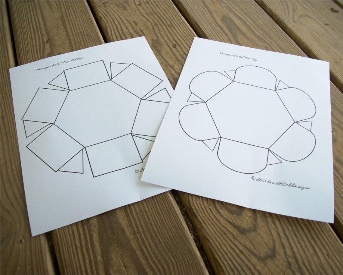 Printable Template: Large Petal Box Template 2 Pieces PDF, PNG, and ...