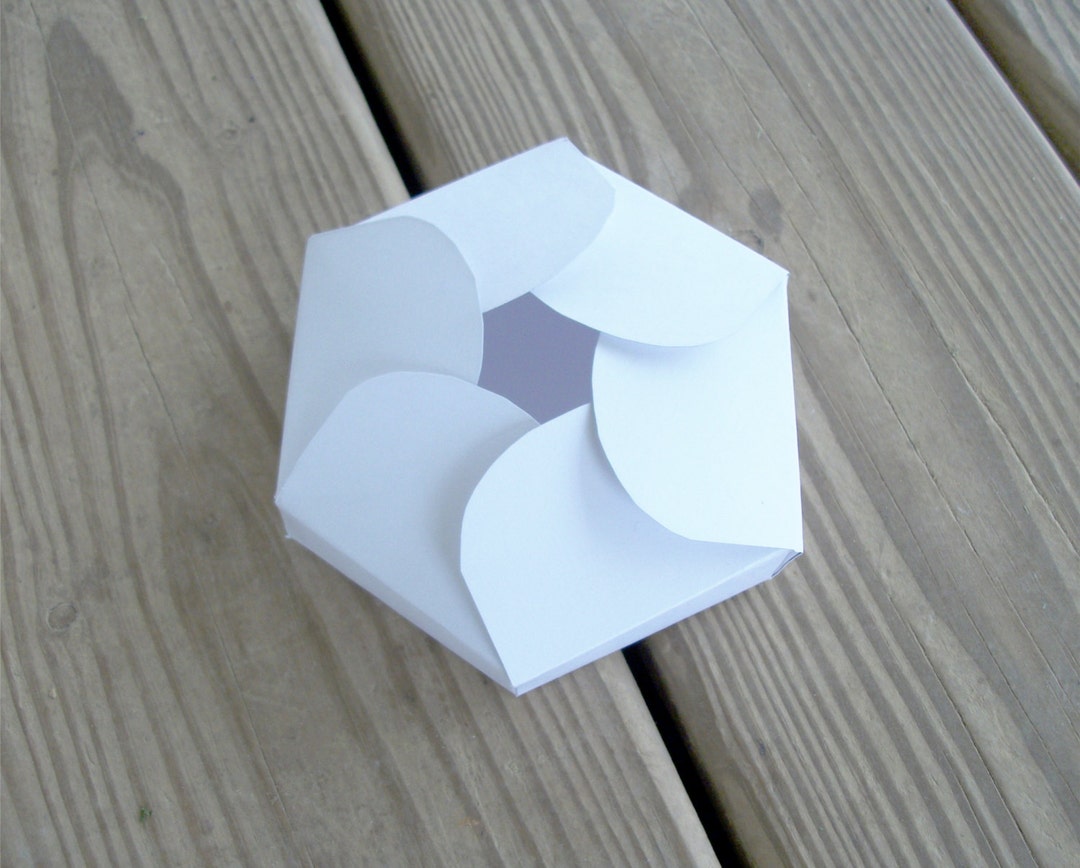 Printable Gift Box Hexagon Petals Wedding Favor Box Template Digital - Etsy