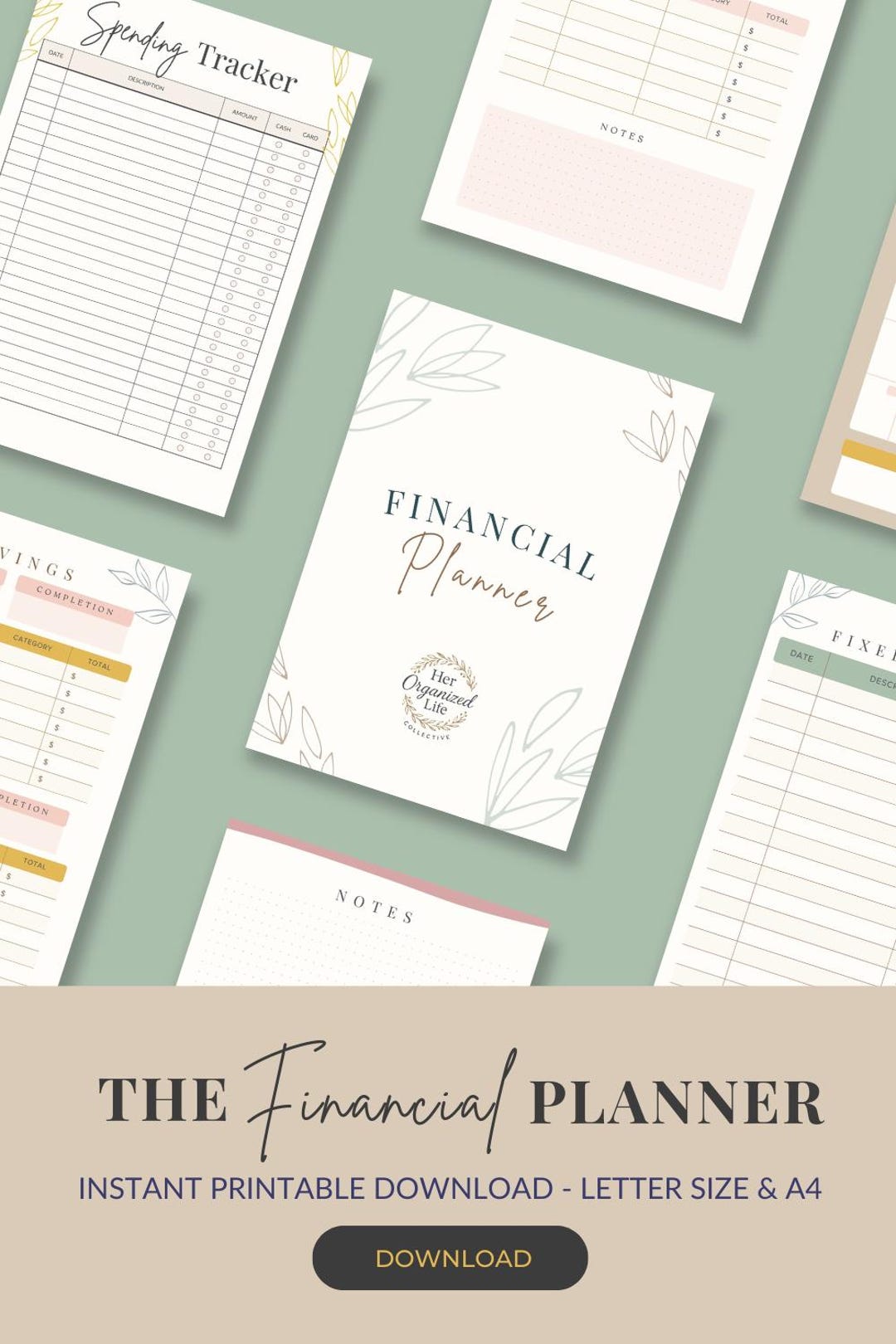 Yearly Financial Planner | Budget Binder Printable | Expense Tracker ...