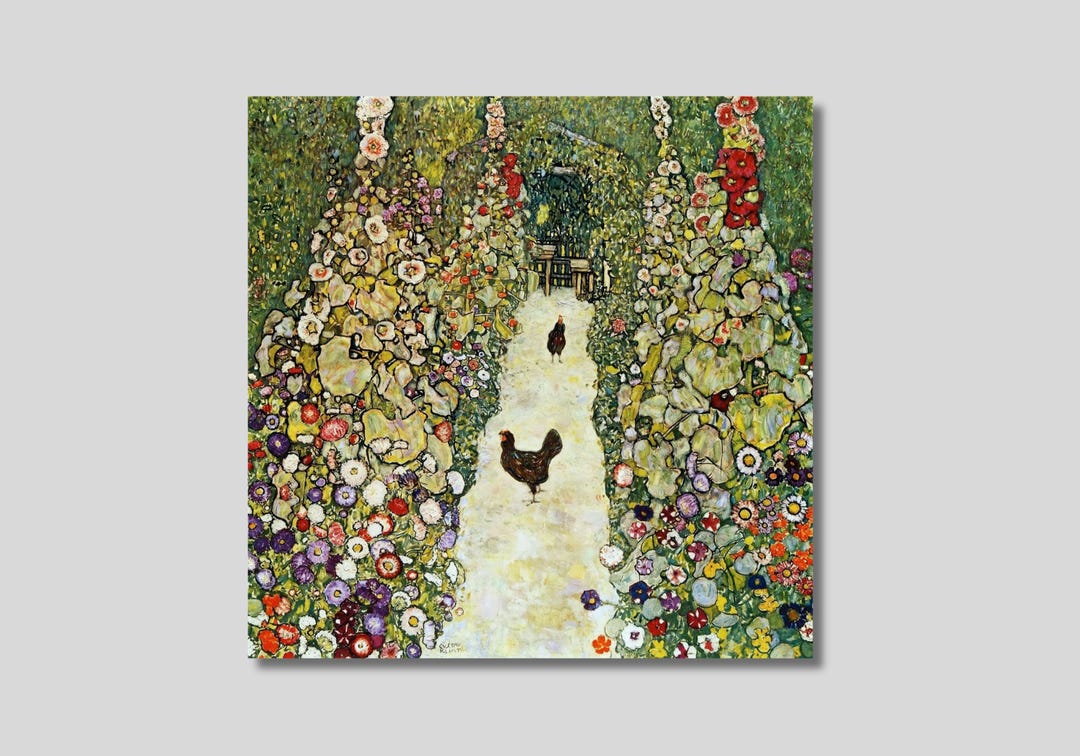 Gustav Klimt - Path With Chickens : Art Print. Canvas Wall Decor - Etsy