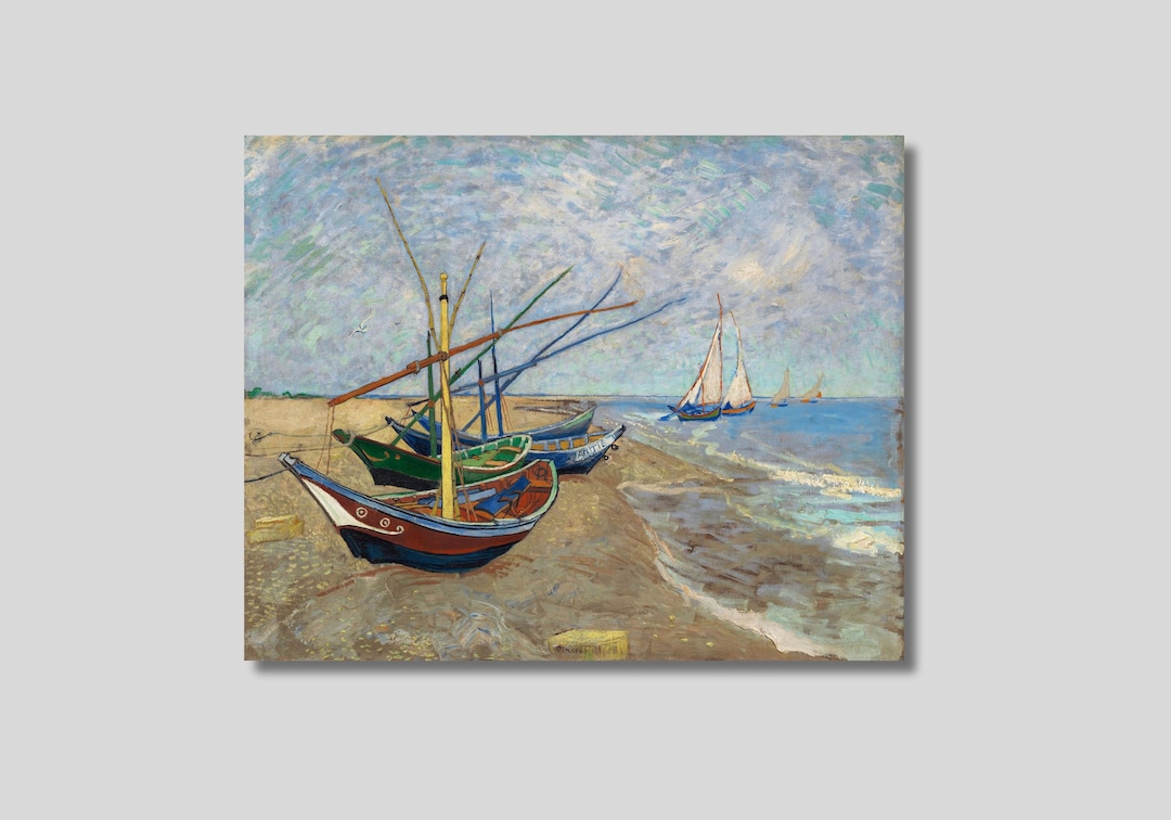 Vincent Van Gogh : Fishing Boats on the Beach at Saintes Maries ...