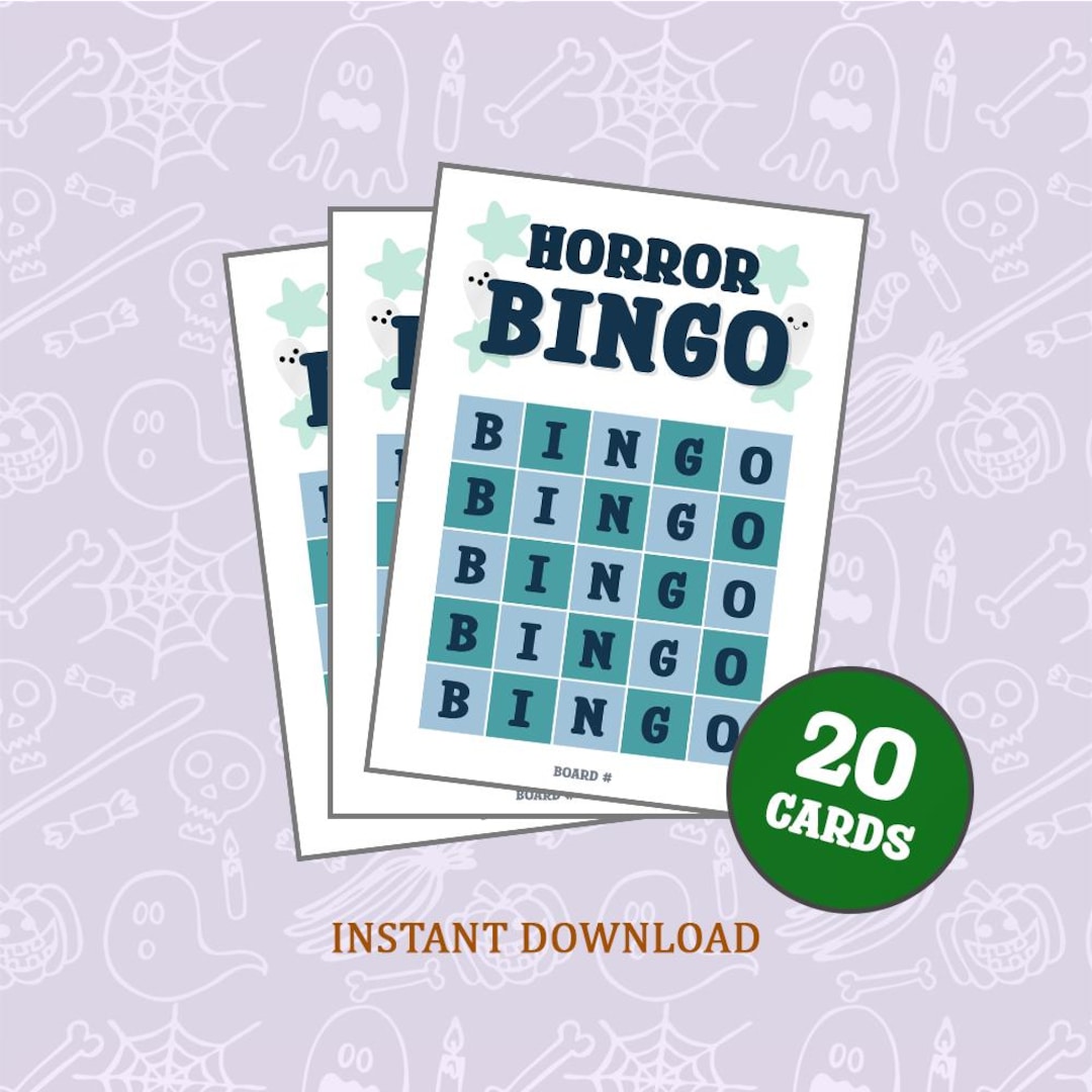 Scary Halloween Horror Movie Bingo Boards: 20 Unique Cards (PDF) - Etsy