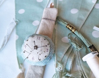Hand Embroidered Pocket Watch Clock Framed | Etsy