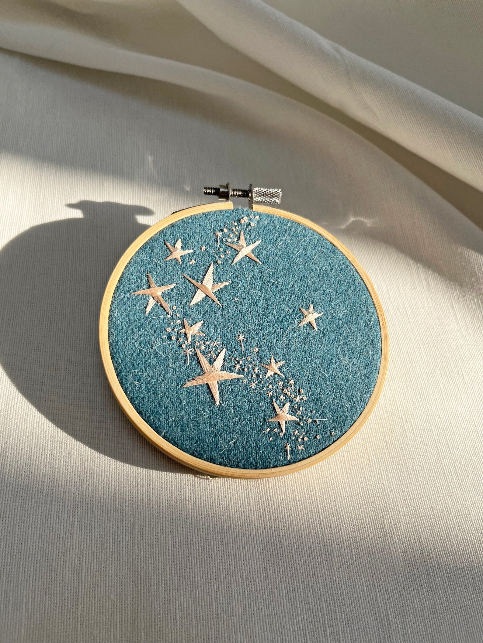 Hand Embroidered Stars in the Sky, Framed - Etsy