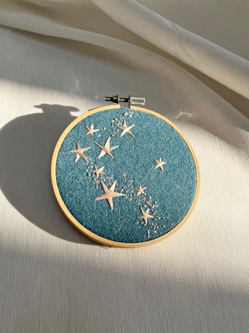 Hand Embroidered Stars in the Sky, Framed - Etsy