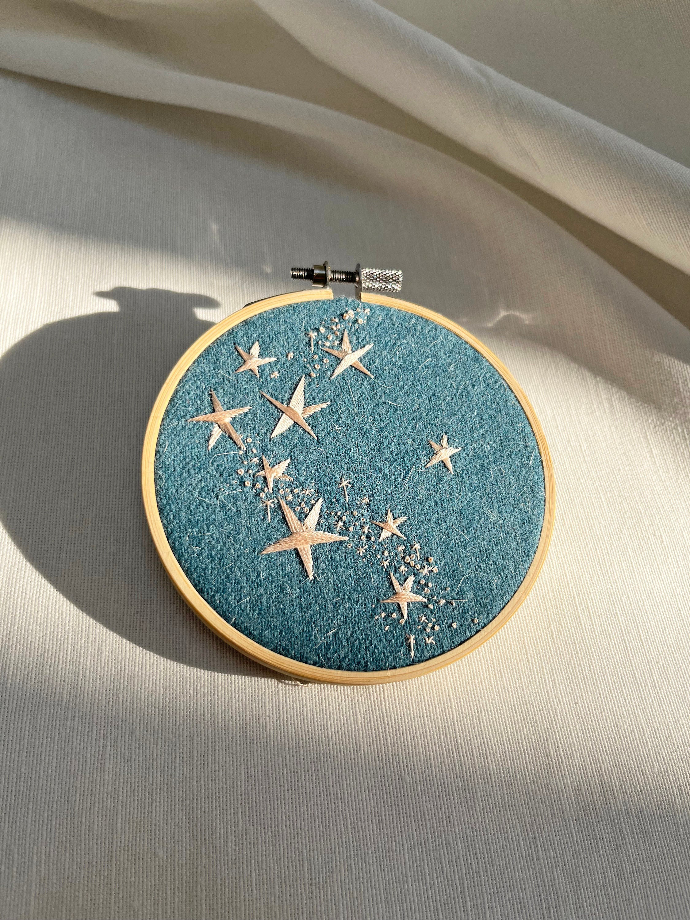 Hand Embroidered Stars in the Sky, Framed - Etsy