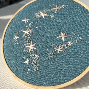 Hand Embroidered Stars in the Sky Framed - Etsy