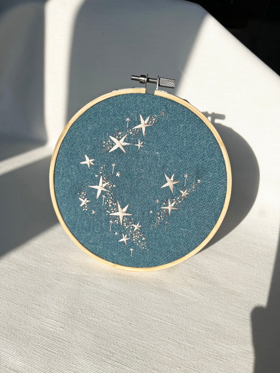 Hand Embroidered Stars in the Sky Framed - Etsy
