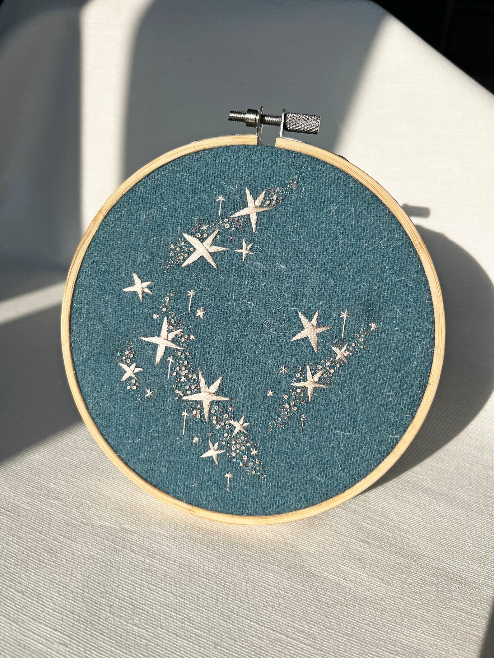 Hand Embroidered Stars in the Sky Framed - Etsy