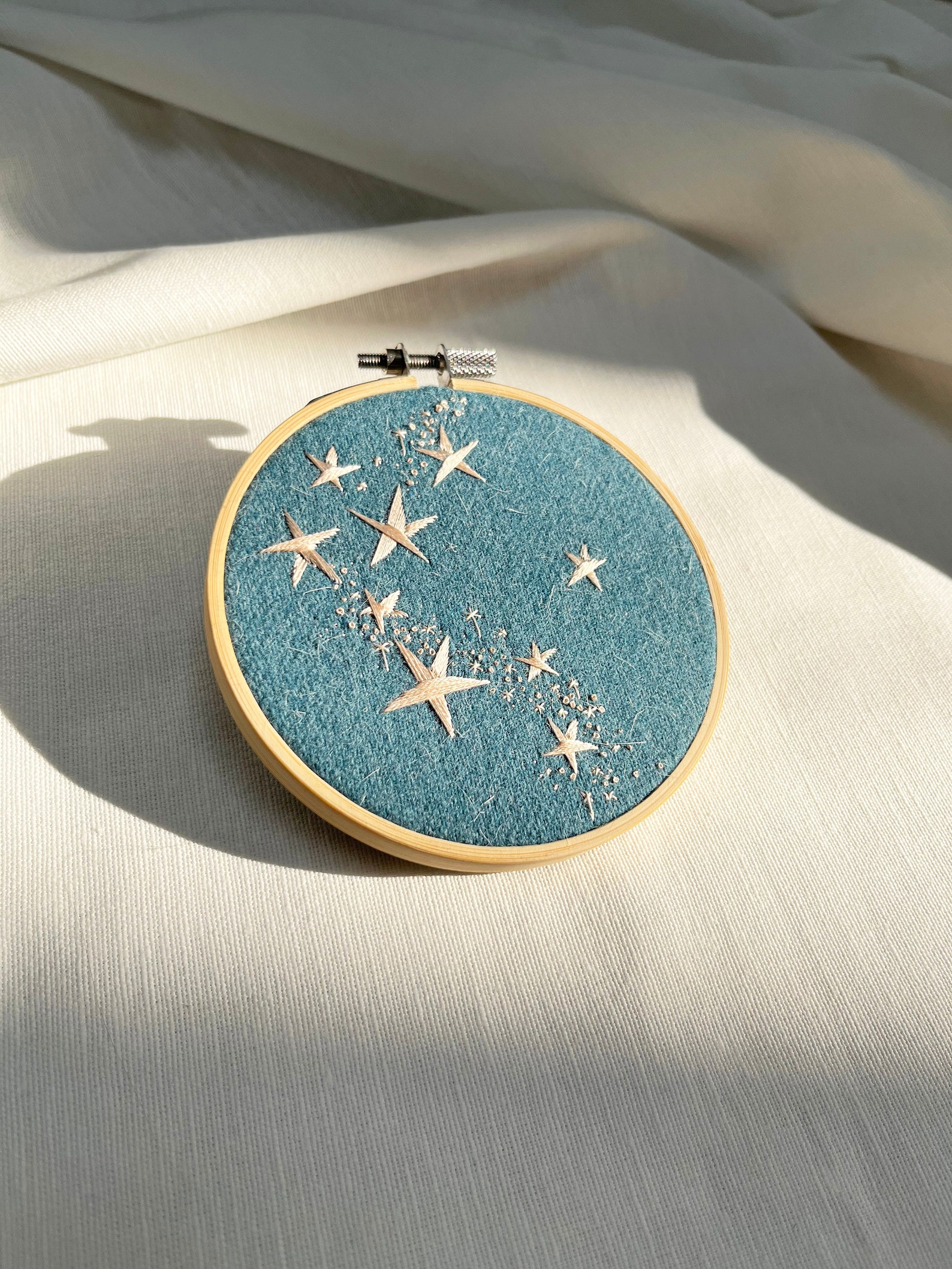 Hand Embroidered Stars in the Sky, Framed - Etsy