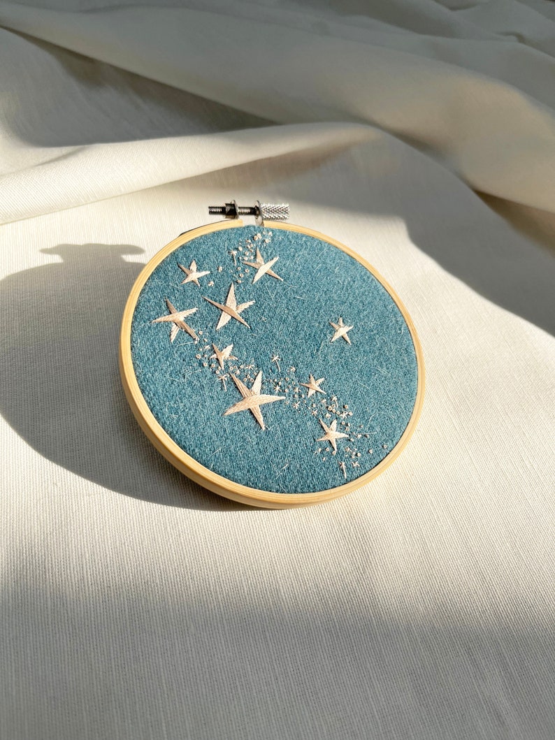 Hand Embroidered Stars in the Sky, Framed - Etsy