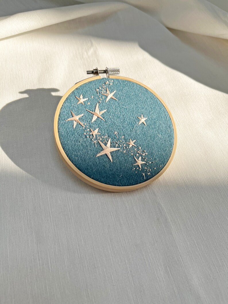 Hand Embroidered Stars in the Sky, Framed - Etsy