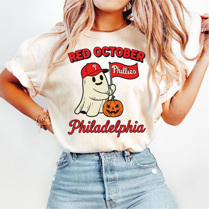 Red October Philadelphia Phillies SVG PNG Baseball Ghost Halloween Team ...