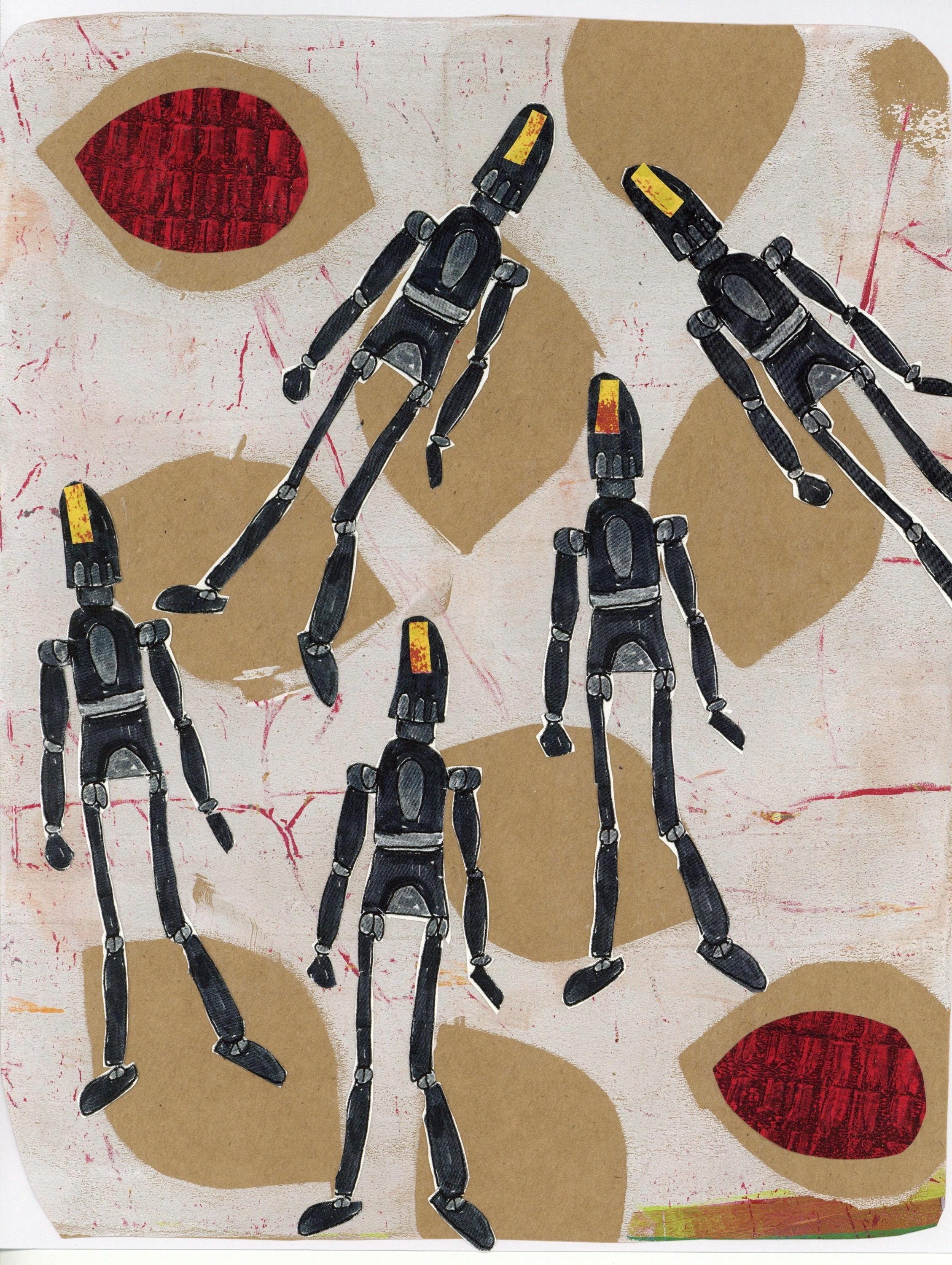 Collage Bots - 8"x10" Robot Mixed Media Art - Original Wall Decor - Etsy