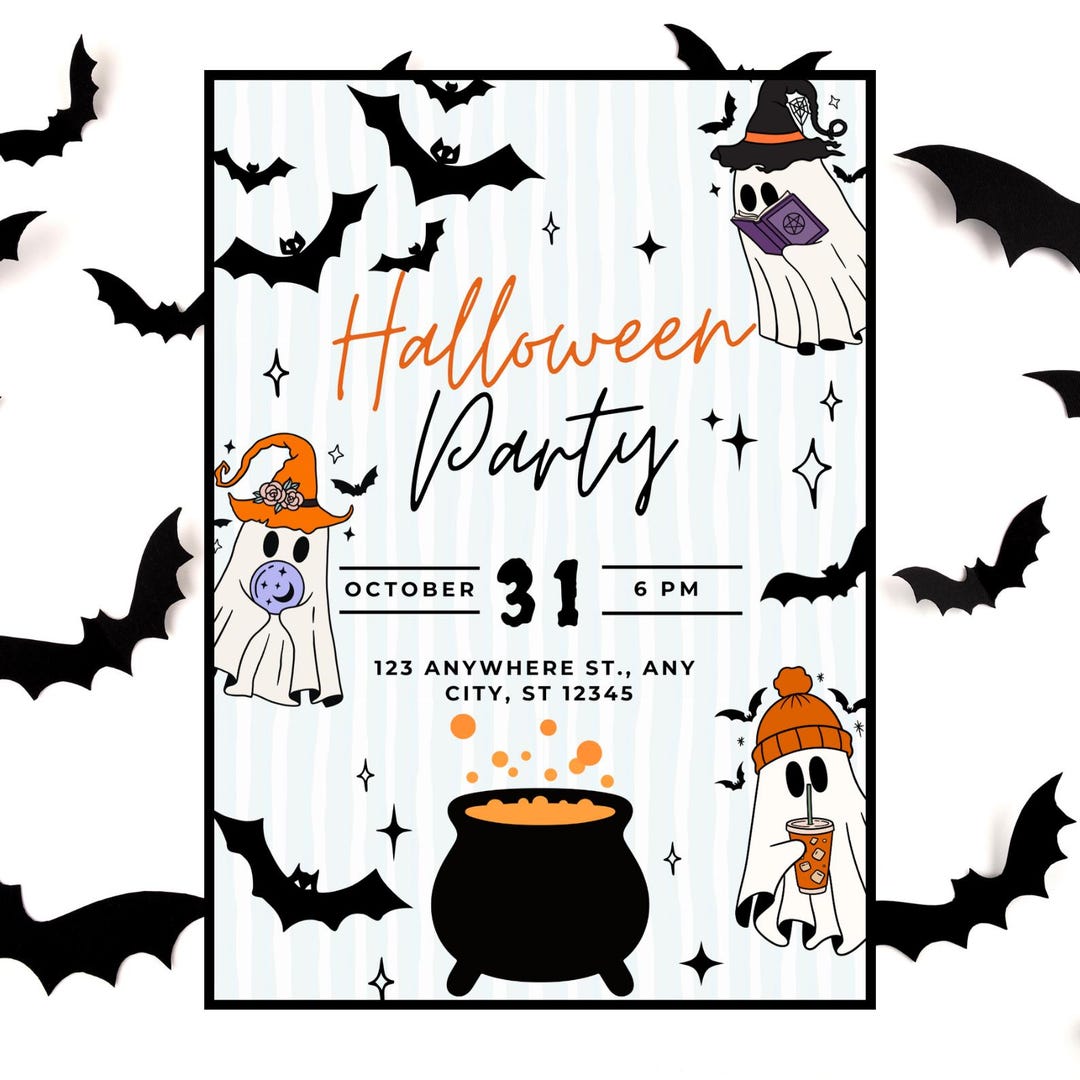 Editable Halloween Party Invitation Template, Halloween Party ...