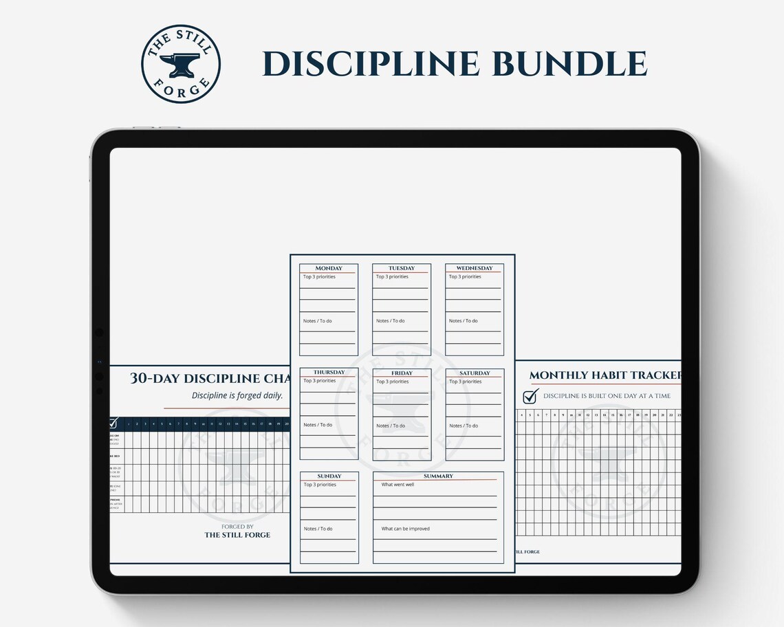 Weekly Planner | Printable Discipline Journal | A4 + US Letter PDF ...
