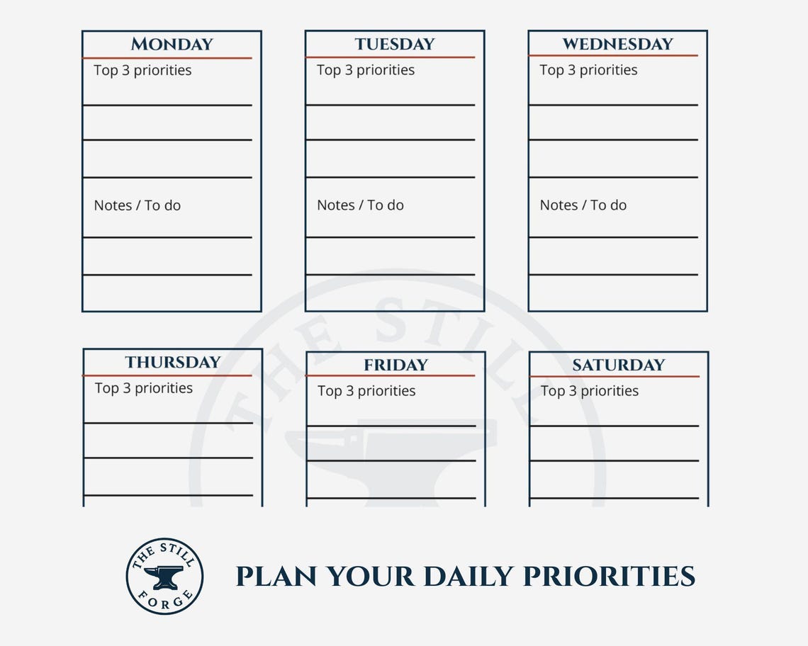 Weekly Planner | Printable Discipline Journal | A4 + US Letter PDF ...