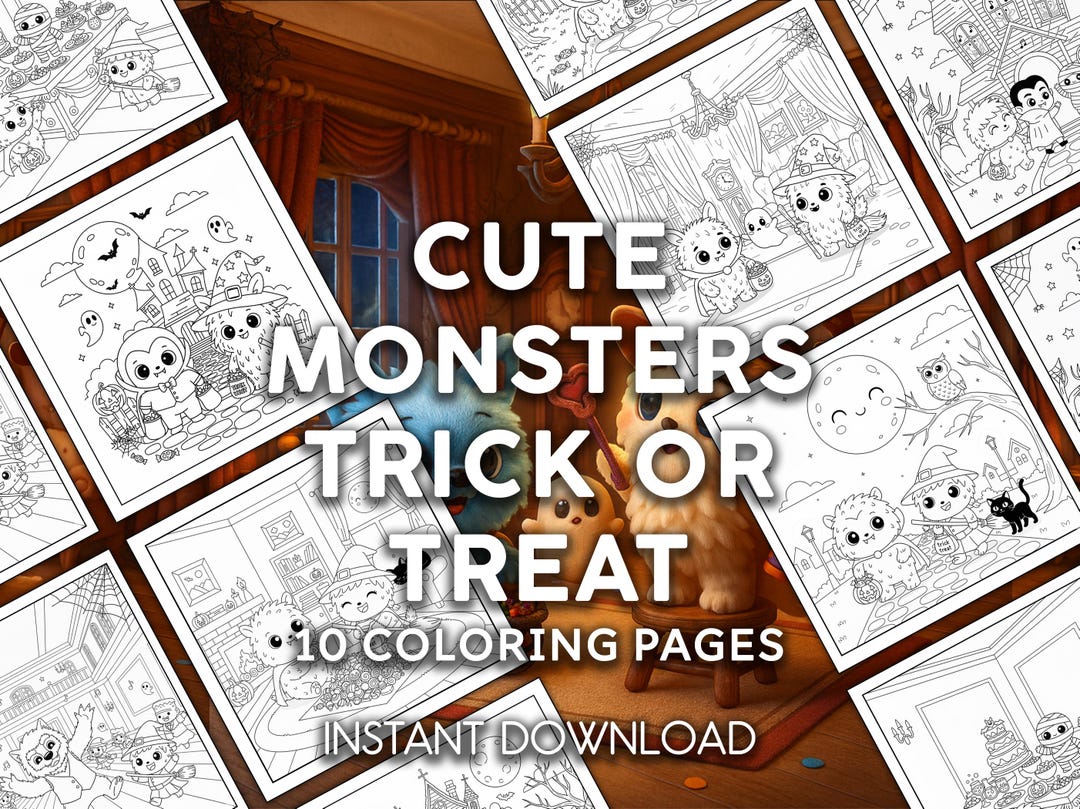 10 Cute Monster Halloween Coloring Pages | Bo & Zoi Spooky Fun | Kids ...