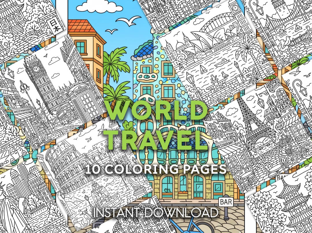 World Cities Coloring Pages | Paris, London, Rome, Istanbul, Tokyo ...