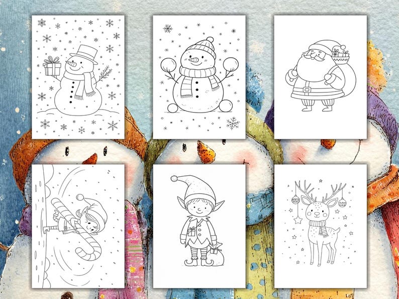 20 Christmas Coloring Pages for Kids | Santa, Snowman, Elf & Reindeer ...