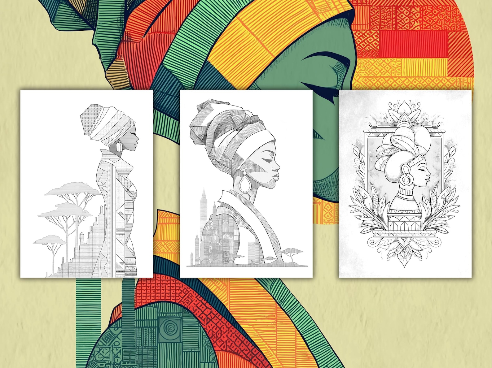 Soul of Africa Coloring Page | Ethnic Portraits & African Folk Art ...