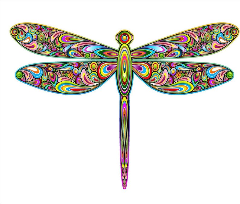 Patterned Dragonfly Vinyl Decal - Colorful Car, Laptop, and Bumper ...