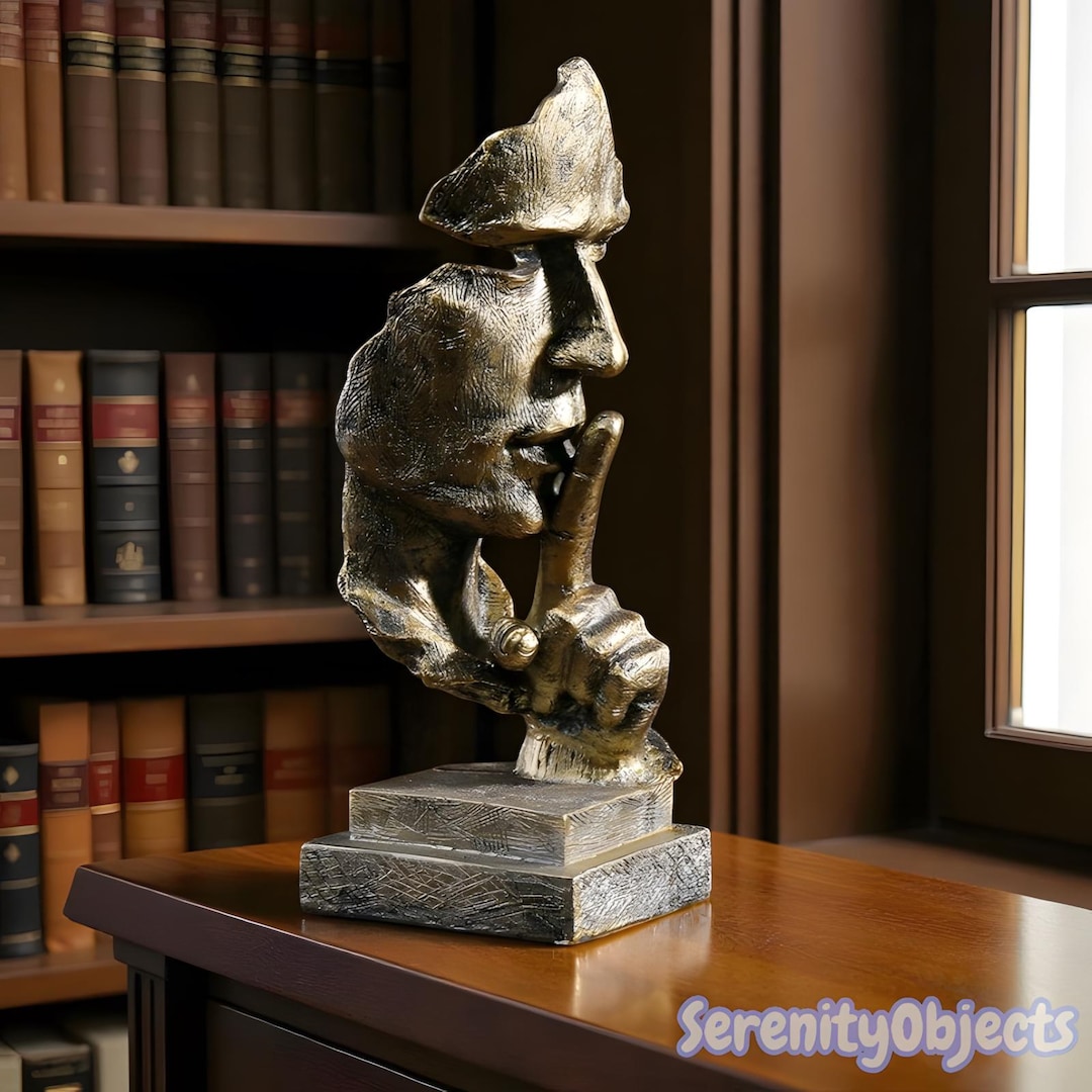 Silence Face Sculpture – Modern Art Figurine - Etsy