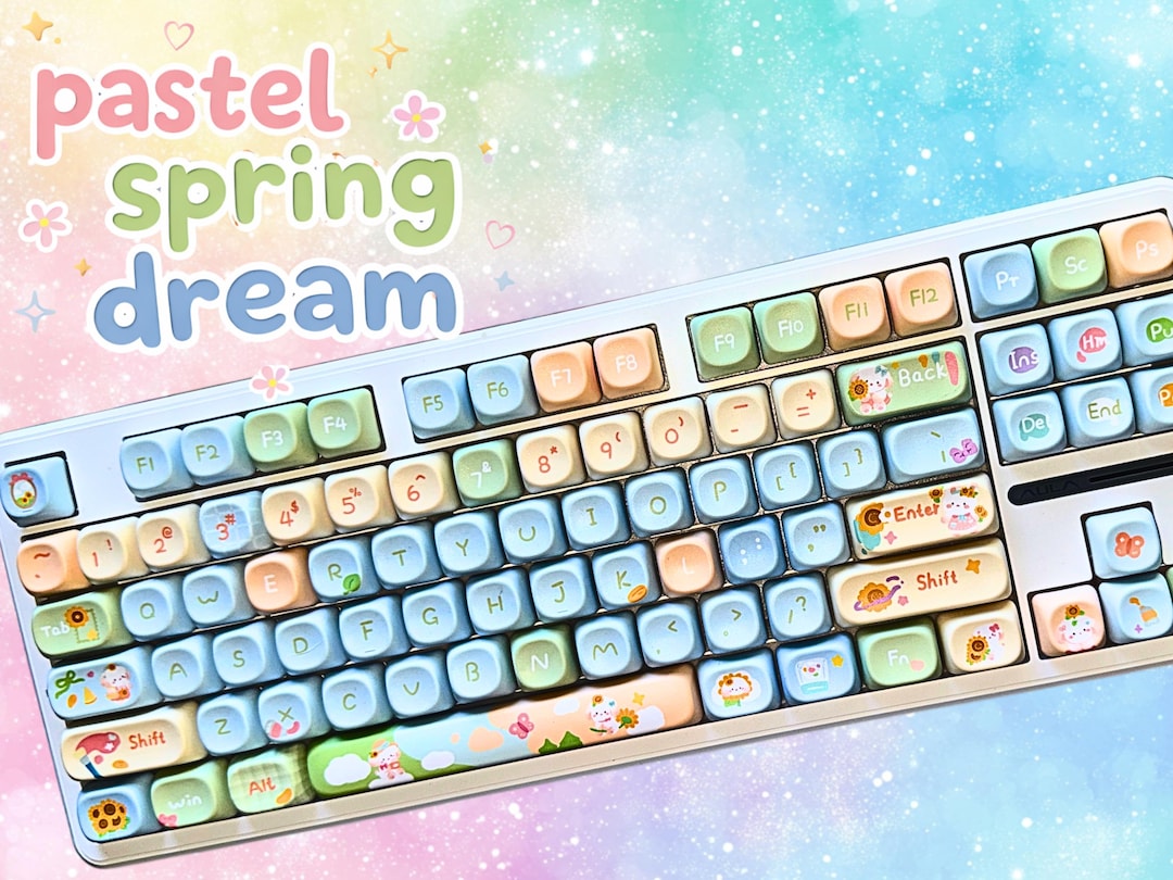 Pastel Sunflower TKL Mechanical Keyboard – Cozy Spring, Tri-mode ...