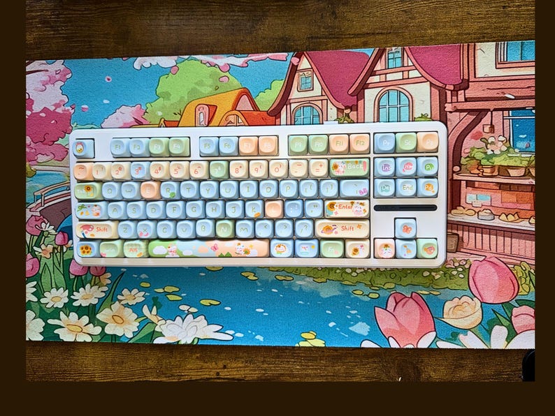 Pastel Sunflower TKL Mechanical Keyboard – Cozy Spring, Tri-mode ...