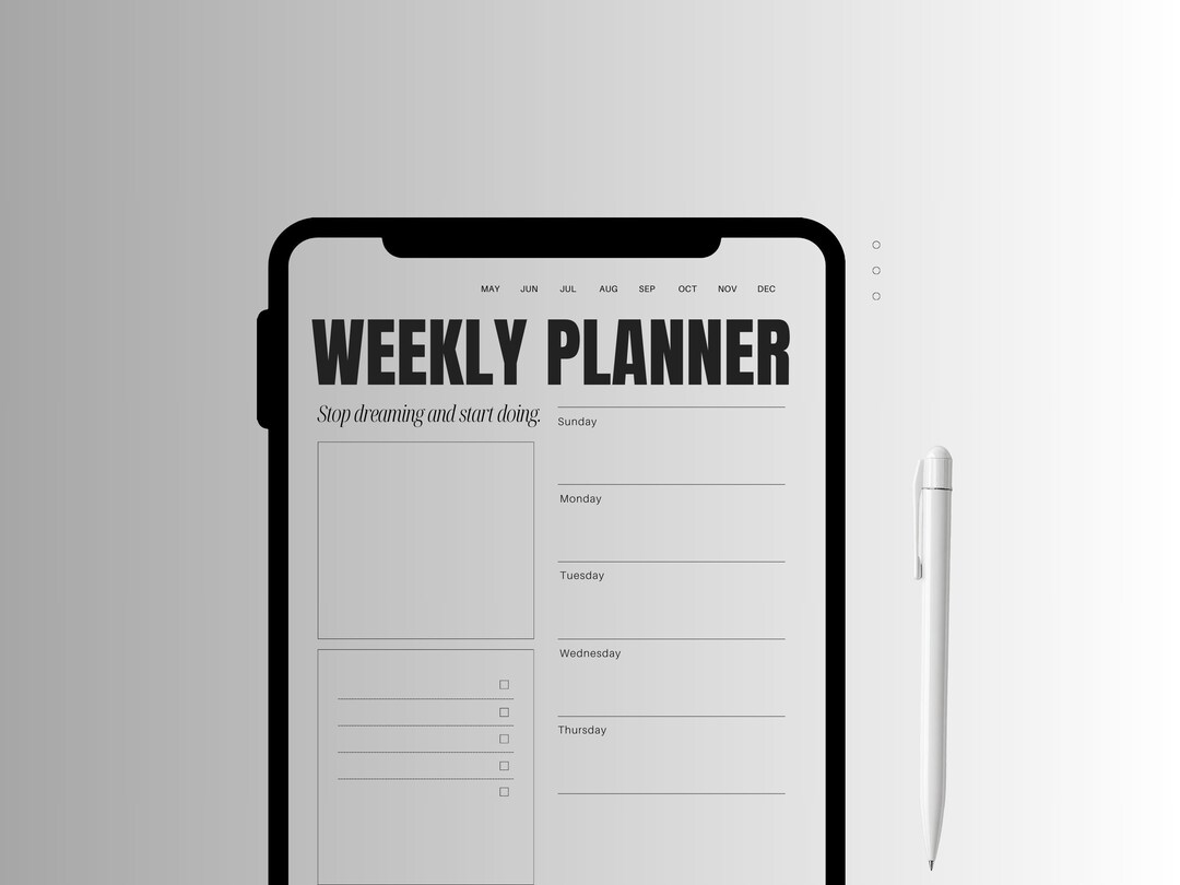 Weekly Productivity Planner | Printable PDF Goal Tracker & Schedule ...