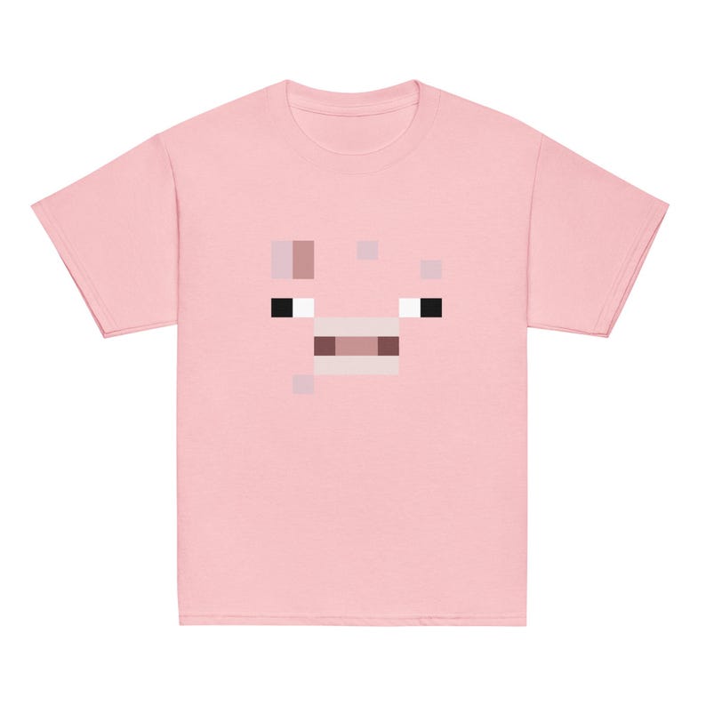 Pixel Game Pig Face Graphic Image - Kids Classic Tee - Etsy