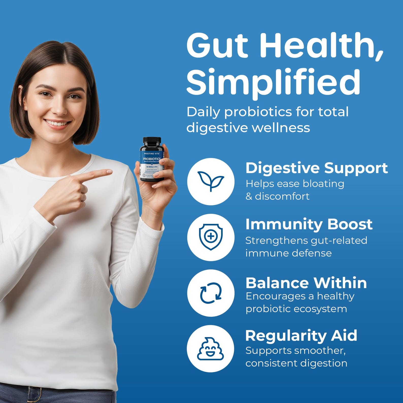 50 Billion CFU Probiotic Capsules: Digestive & Immune Support - Etsy