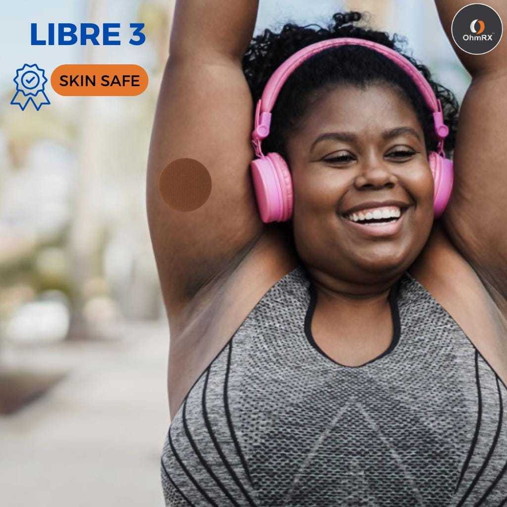Libre 3 Waterproof Sensor Cover + Skin Prep Wipe | Hypoallergenic CGM ...