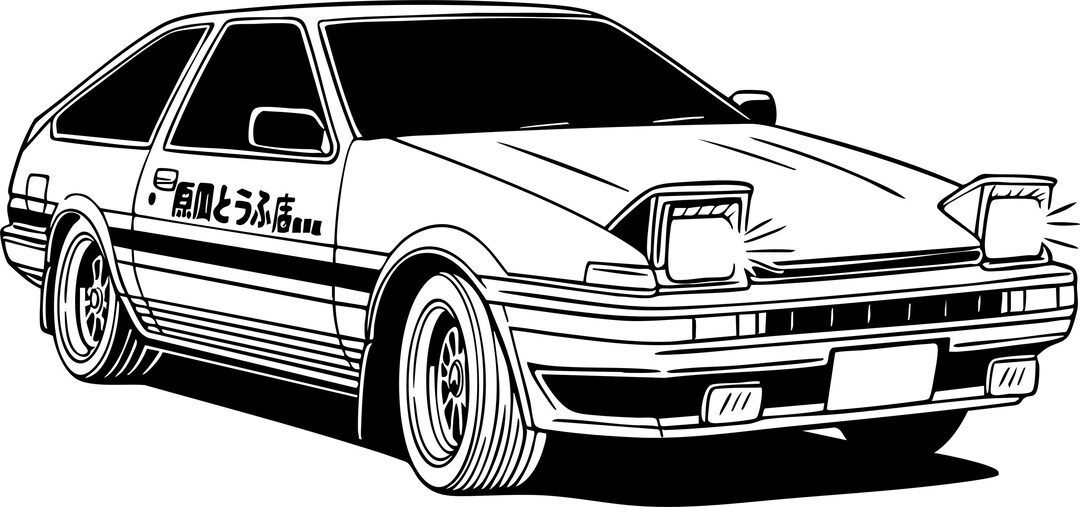 PNG/SVG JDM Ae86-inspired Digital Pattern | Black and White Design for ...