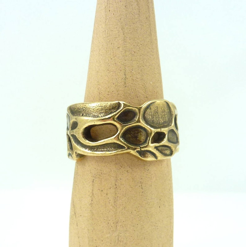 Bronze Ring Textured Bronze Ring Bronze Honeycomb Ring | Etsy