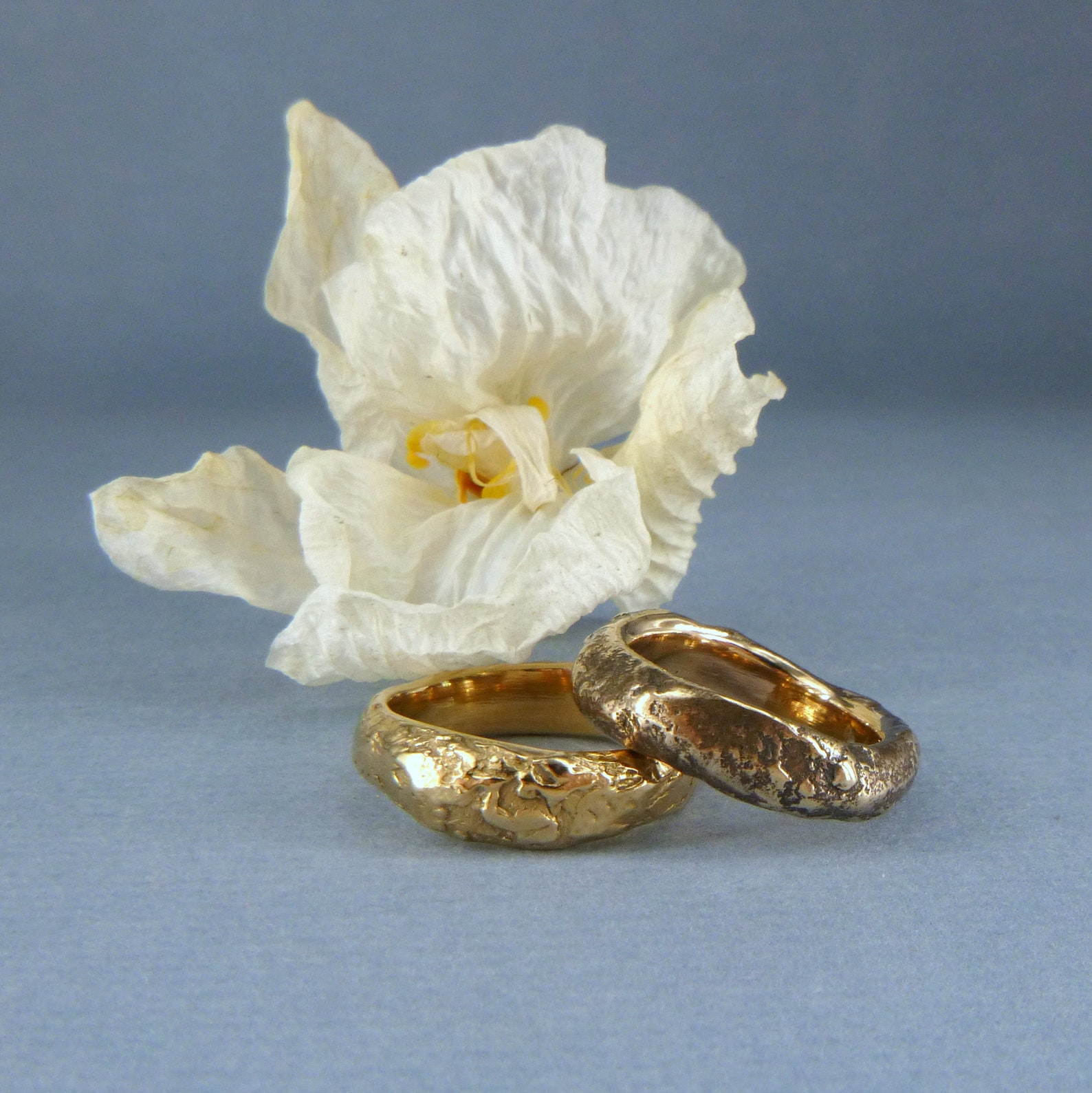 Chunky, Textured Bronze Stacking Ring, With or Without Patina, Organic ...
